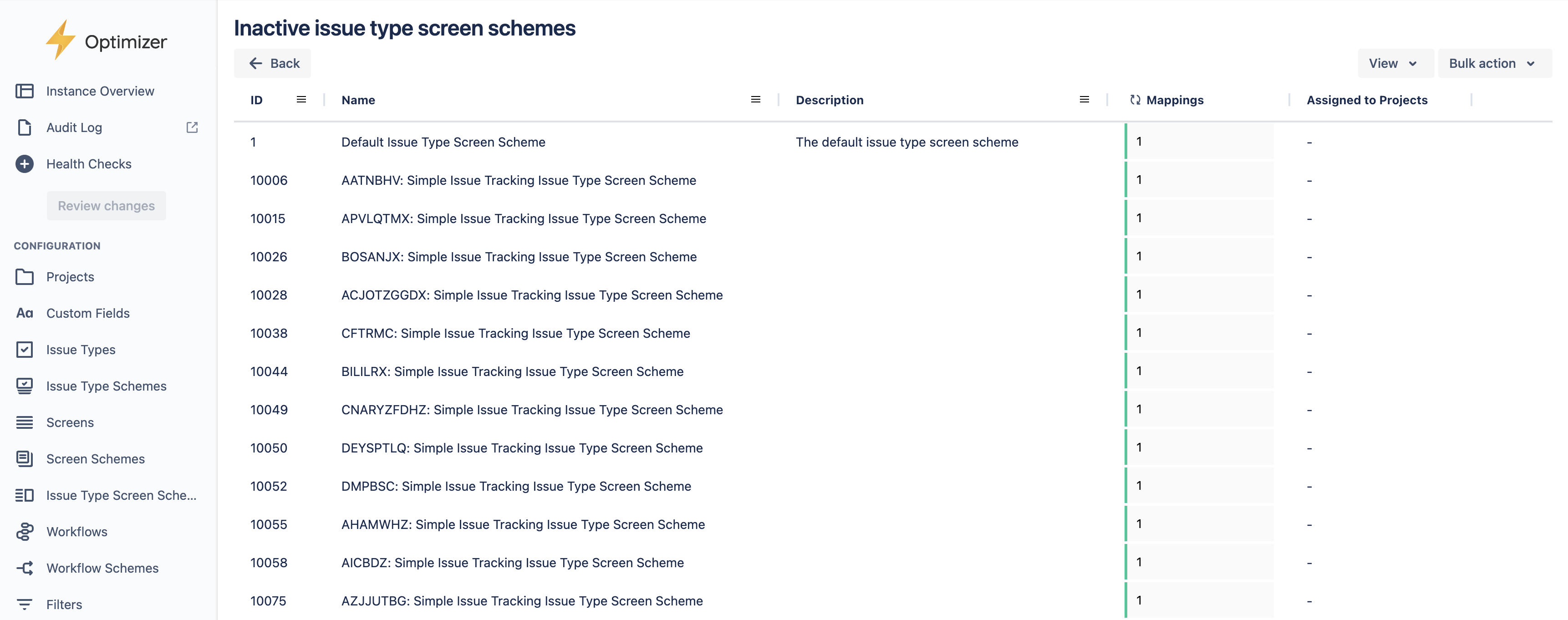 Issue Type Screen Schemes Health Checks